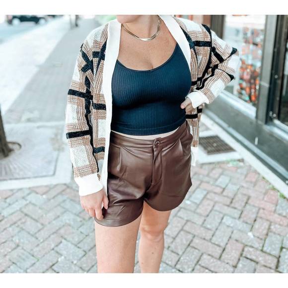 Allie Rose | Shorts | New Allie Rose Leather Shorts In Chocolate | Poshmark
